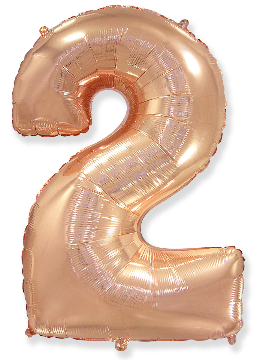 32" Inflated (40" Uninflated Approx) Flexmetal Foil Balloon Number "2" – Bargain Balloons Canada