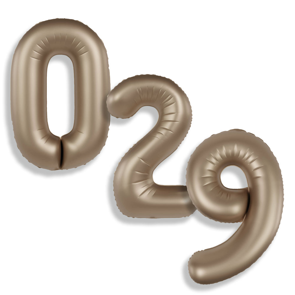 32" Flexmetal Brand Starlight Gold Slim Number Balloons – Bargain ...