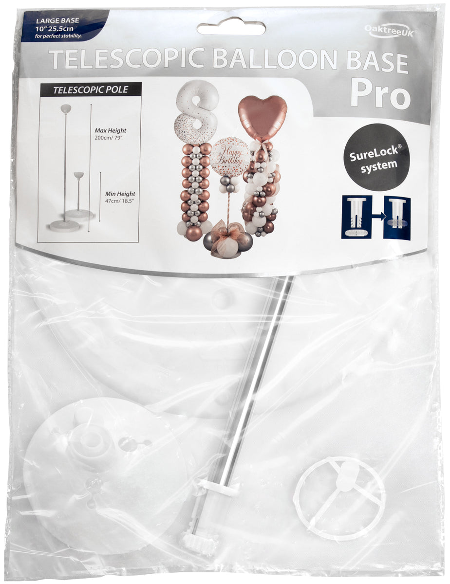 10" Premium Pro Version Telescopic Large Base Balloon Stand with Sure ...