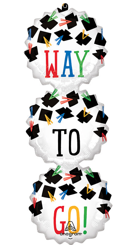 38" Hats Off Way to Go Grad SuperShape Foil Balloon – Bargain Balloons ...