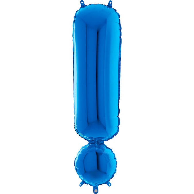 40" (34" Inflated) Symbol Exclamation Point Blue Foil Balloon – Bargain ...
