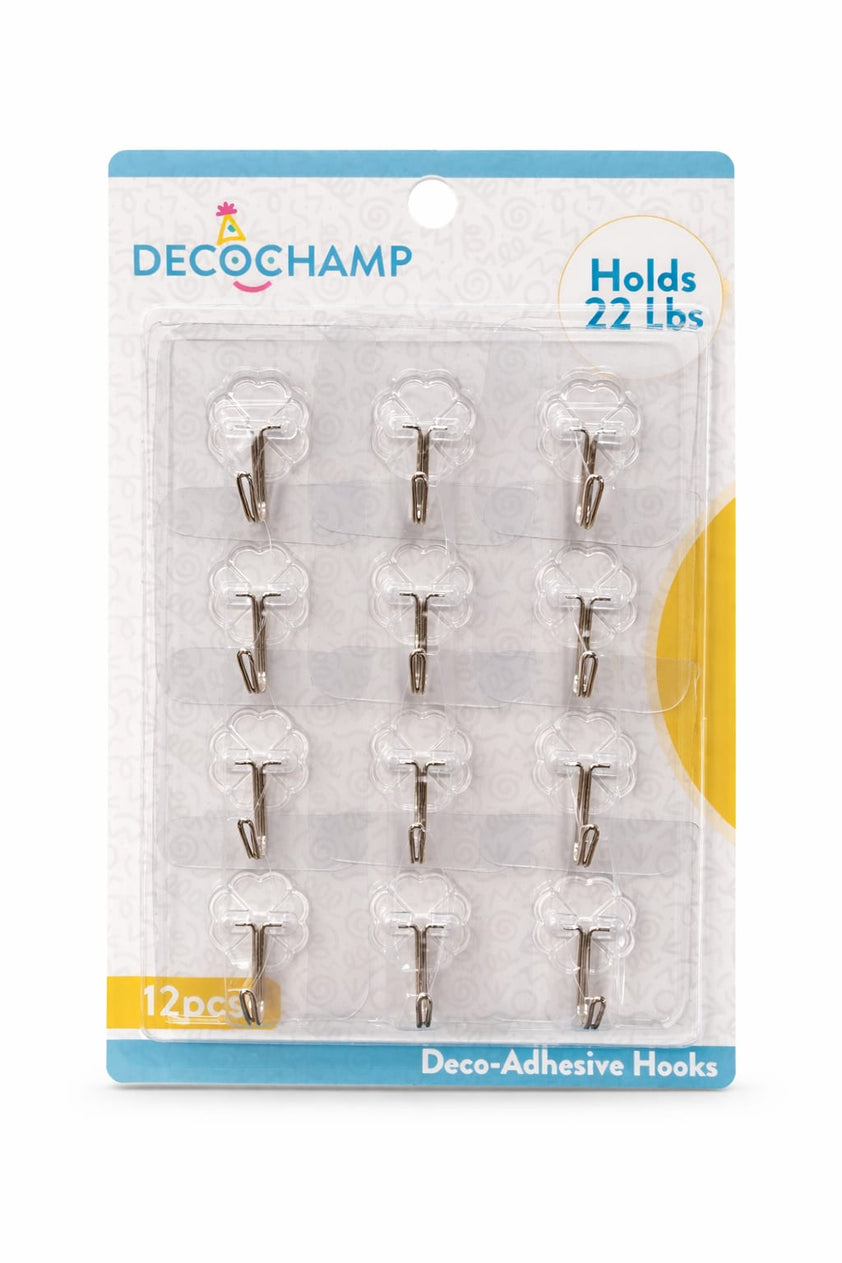 Deco Adhesive Hooks (12 Hooks Per Package) – Bargain Balloons Canada
