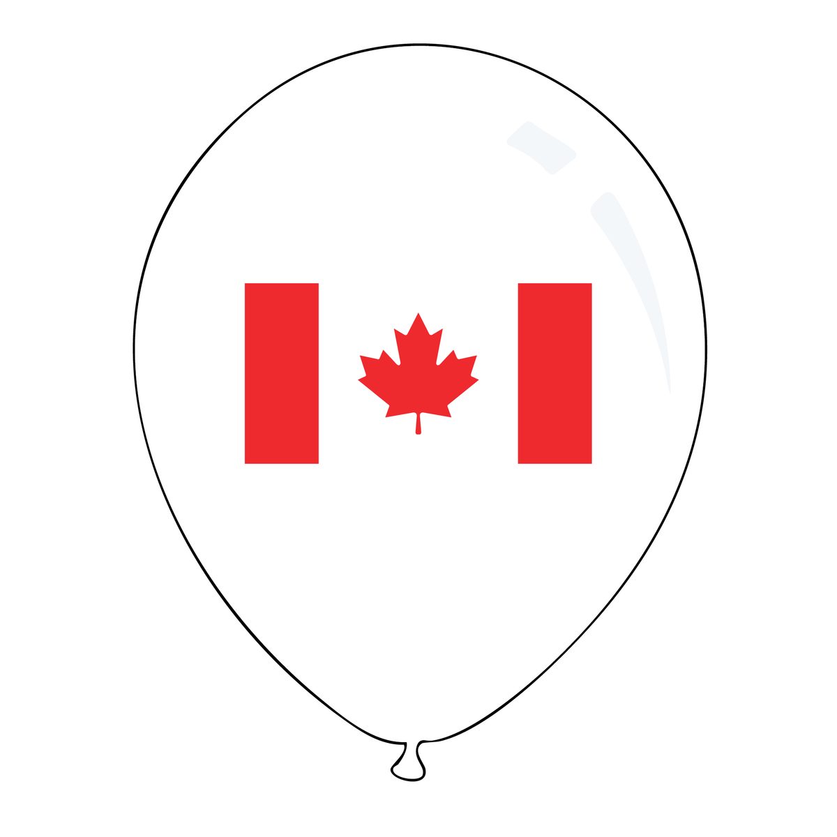 12" Canada Day Flag Printed on Decomex Latex Balloons White with Red P ...