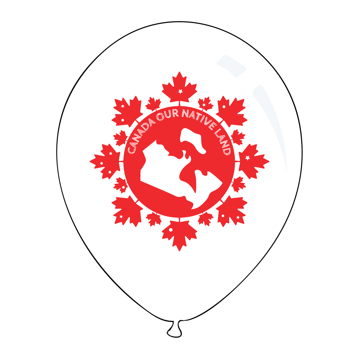 12" Canada Day Our Native Land Printed on Decomex Latex Balloons White ...