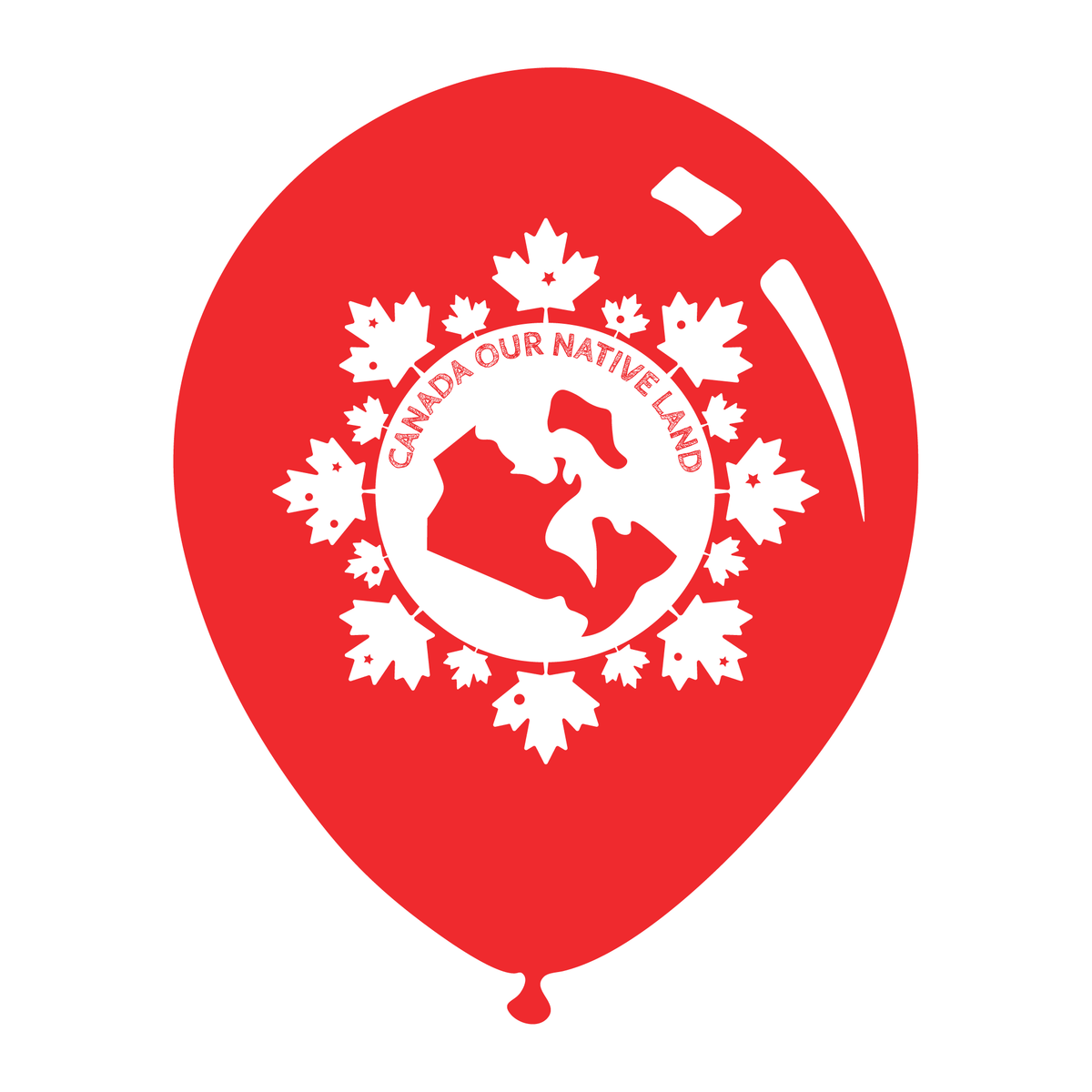 12" Canada Day Our Native Land Printed on Decomex Latex Balloons Red w ...