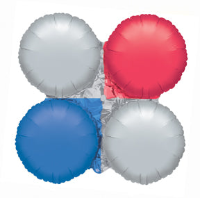 30" MagicArch Large Balloon Metallic Red, Silver & Blue – Bargain ...