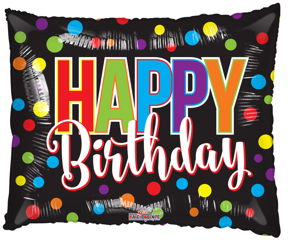 36" Rectangle Horizontal Birthday Dots Shape Balloon – Bargain Balloons ...