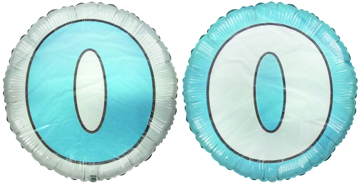 18" Letter O Pale Blue & White Round Mylar Balloon – Bargain Balloons ...