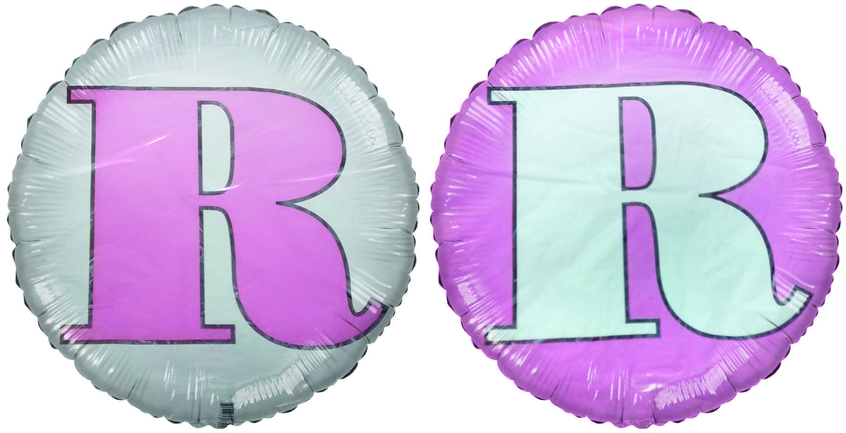 18" Classic Letter Balloon Letter "R" Pink/White – Bargain Balloons Canada