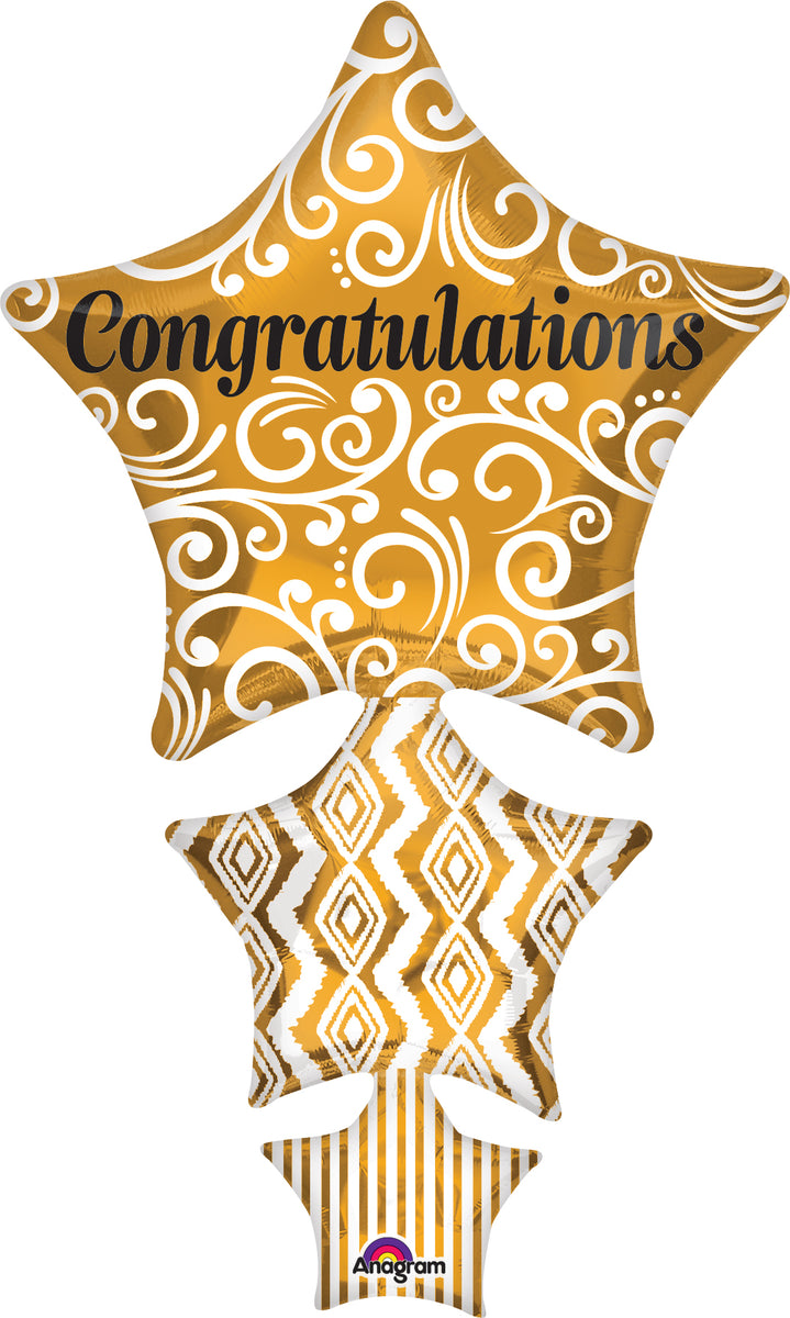 25" Jumbo Congratulations Stacked Star Balloon – Bargain Balloons Canada