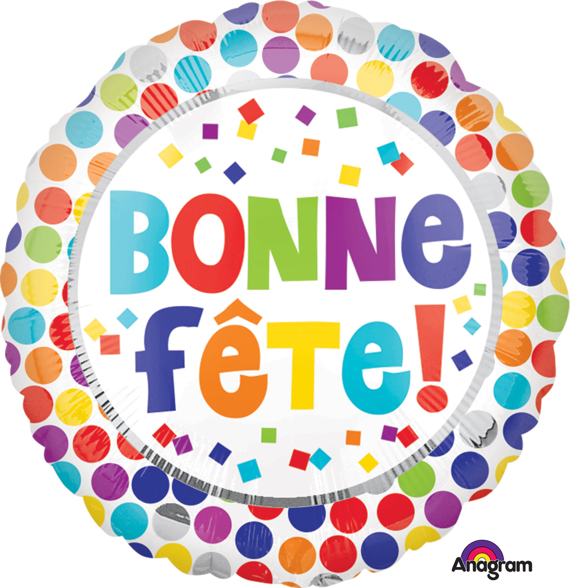 18" Bonne Fete Dots Balloon – Bargain Balloons Canada