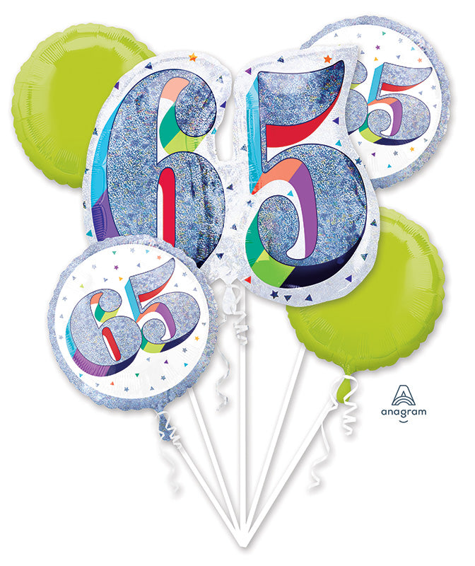 Bouquet Sparkles Number 65 Foil Balloon – Bargain Balloons Canada