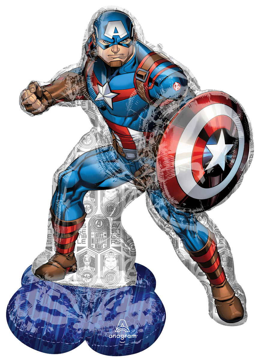 58" Airloonz Consumer Inflatable Marvel Avengers Captain America Foil ...
