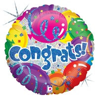 36" Jumbo Congrats! Holographic Balloon – Bargain Balloons Canada