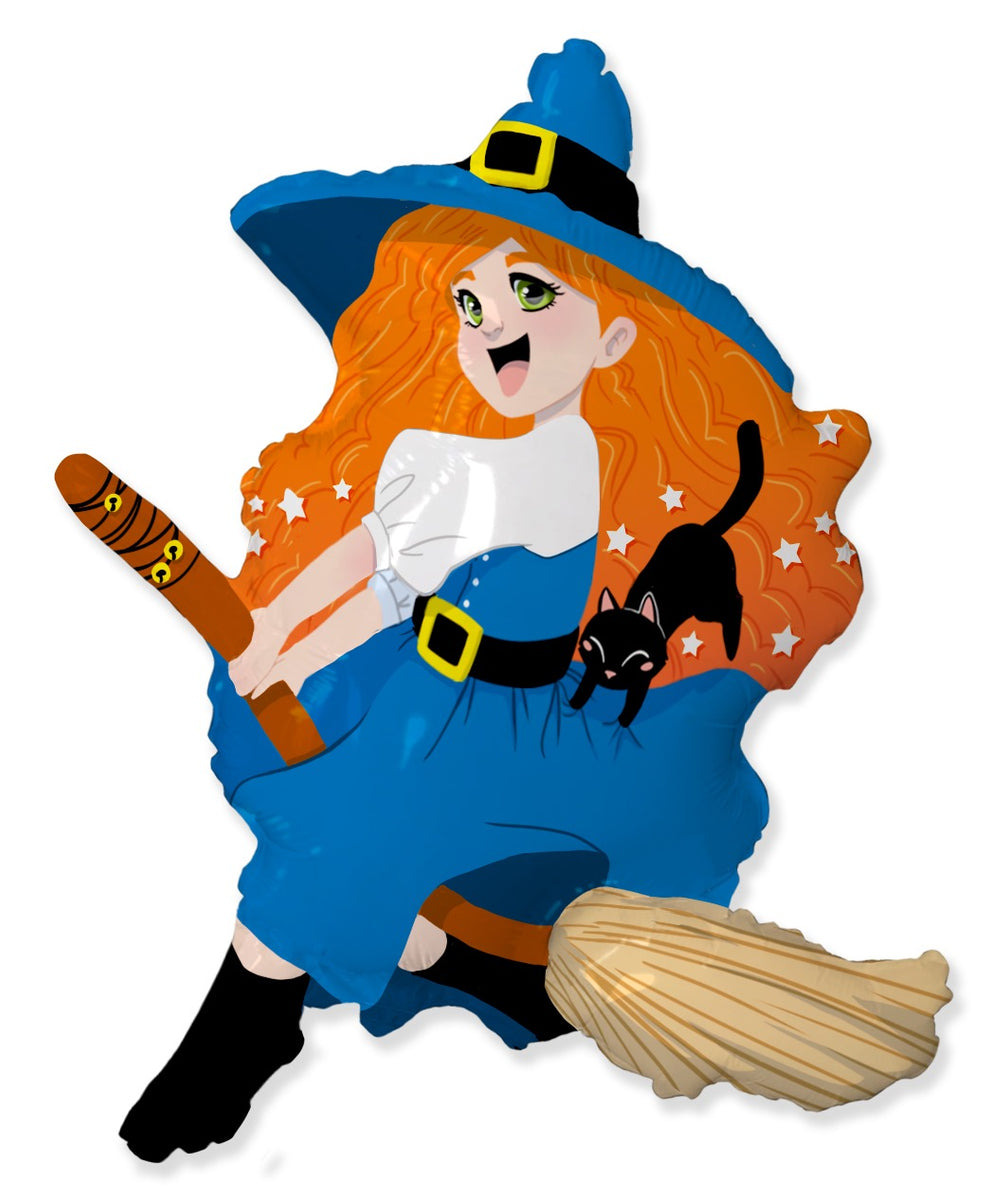 41" Halloween Witch Foil Balloon - Festive Party Decoration– Bargain ...