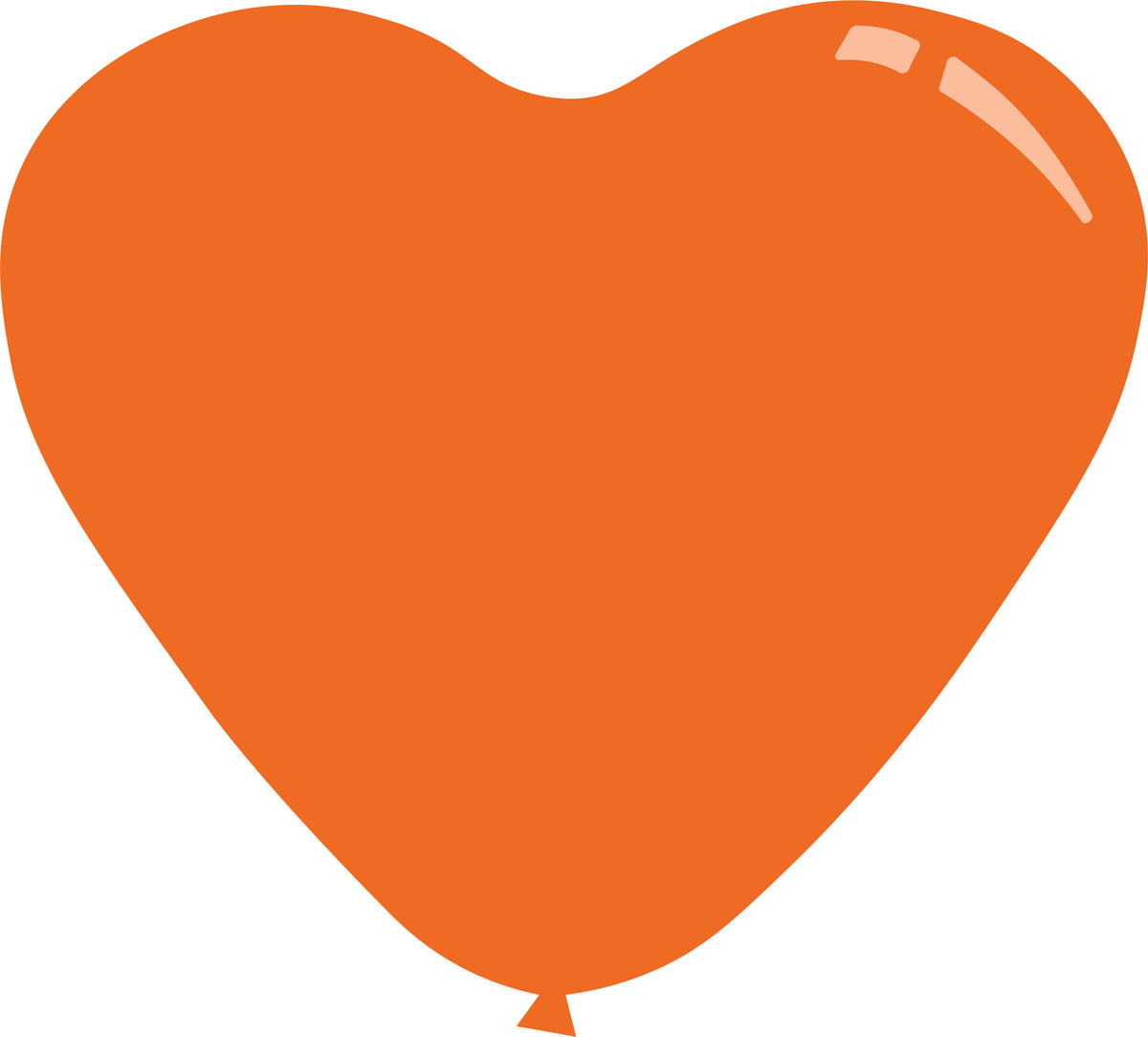 11" Standard Orange Decomex Heart Shaped Latex Balloons (100 Per Bag ...