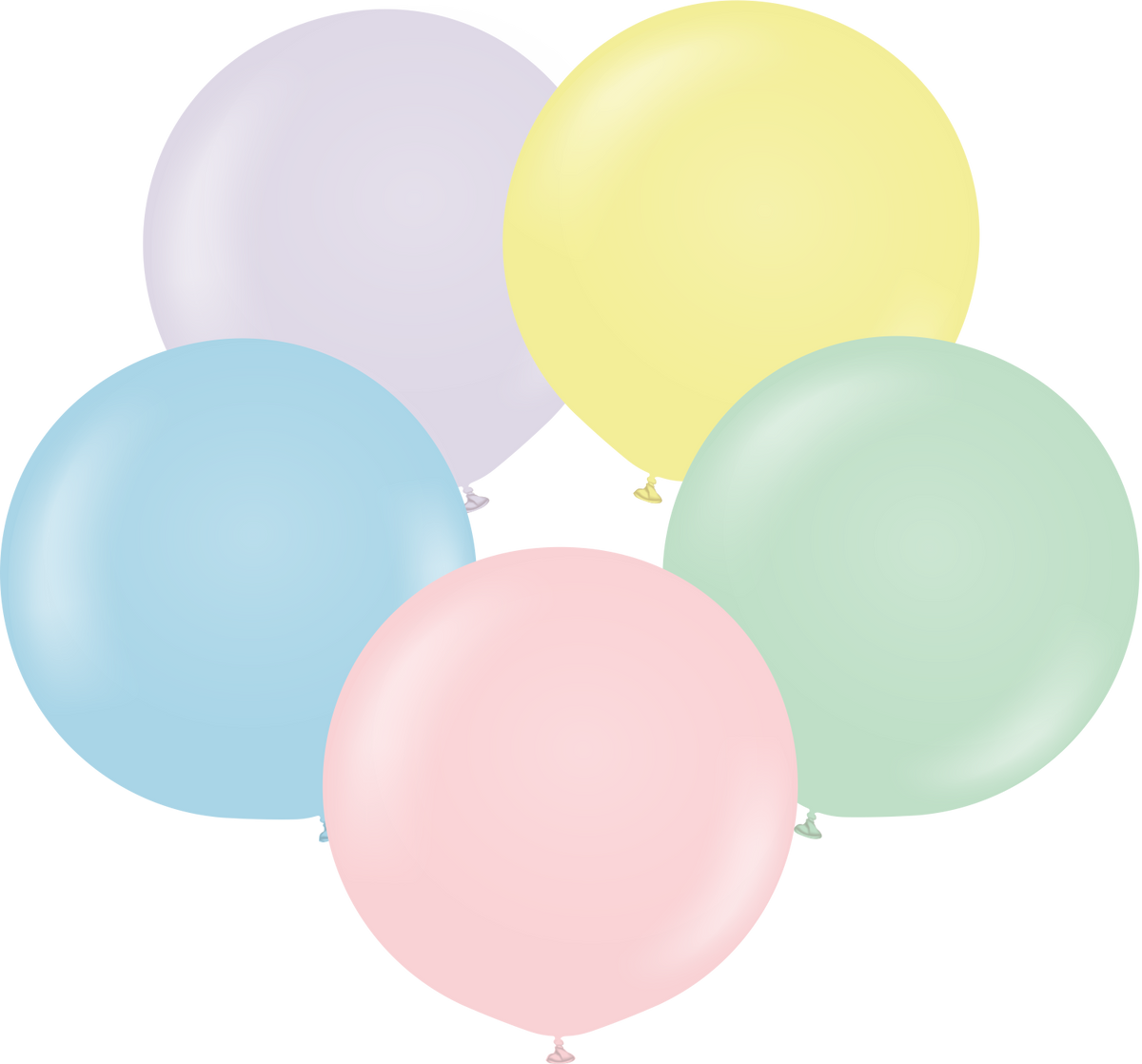 24" Kalisan Latex Balloons Pastel Matte Macaron Assortment (5 Per Bag ...