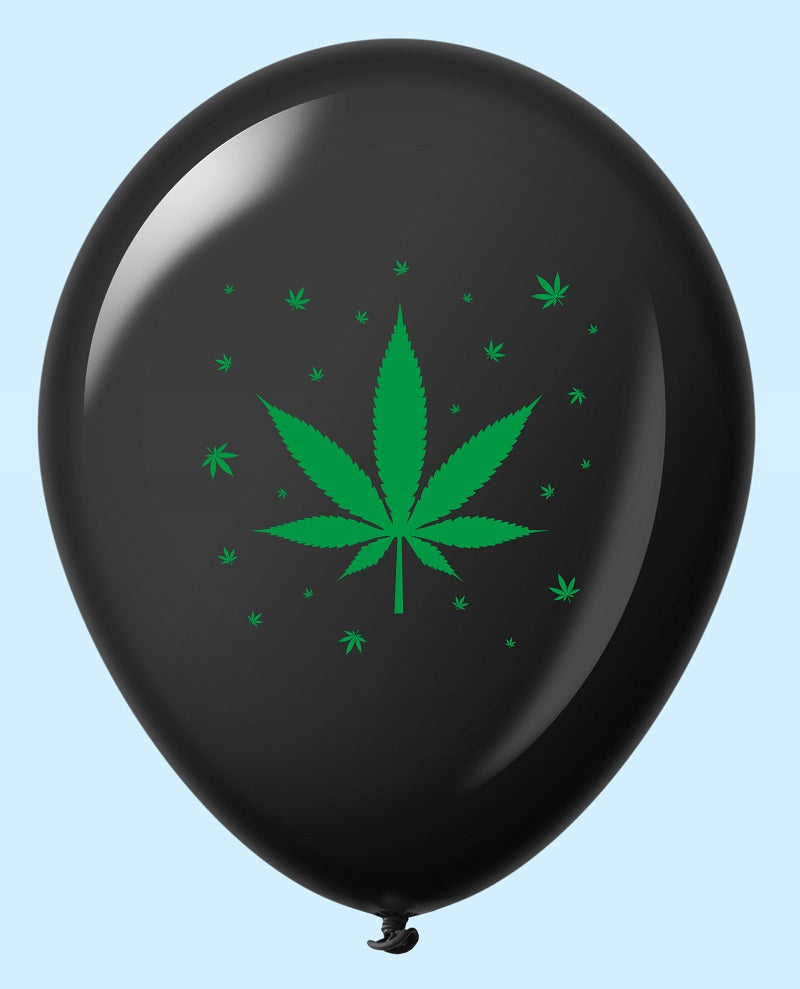 11" Marijuana Weed Pot Leaf Balloons Black (25 Count) – Bargain ...