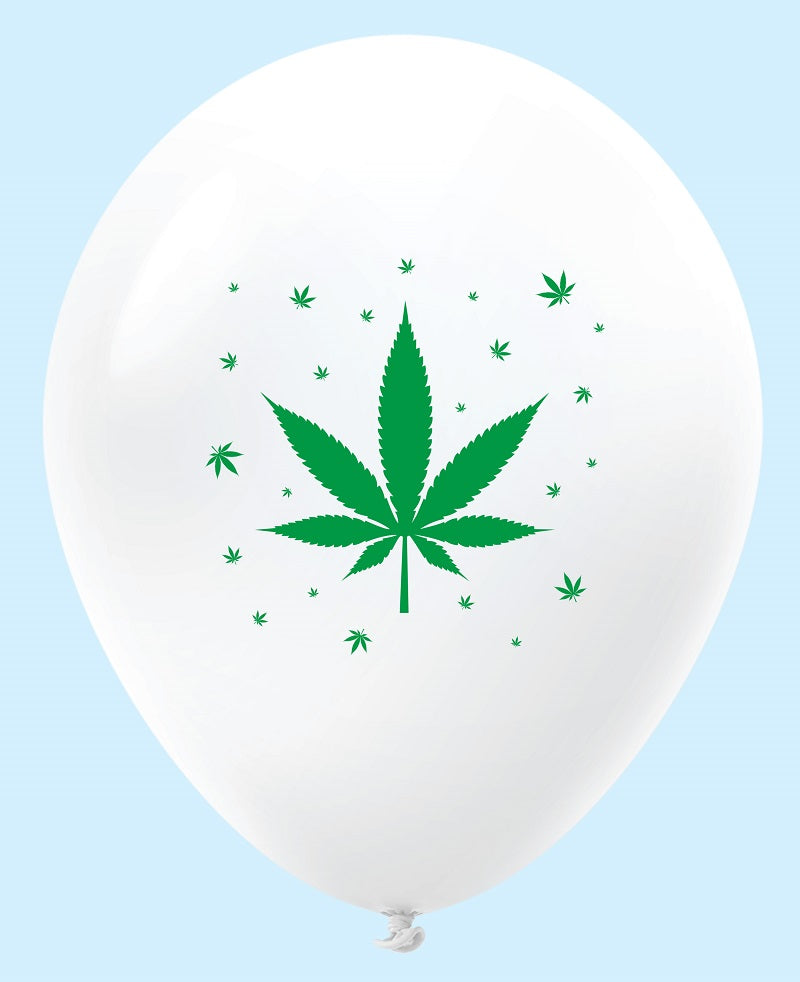11" Marijuana Weed Pot Leaf Latex Balloons White – Bargain Balloons Canada